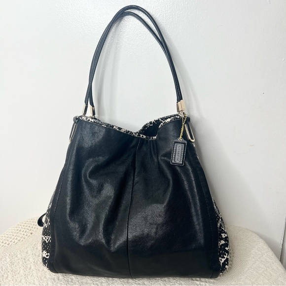 Coach | Bags | Coach Madison Two Tone Python Embossed Small Leather ...